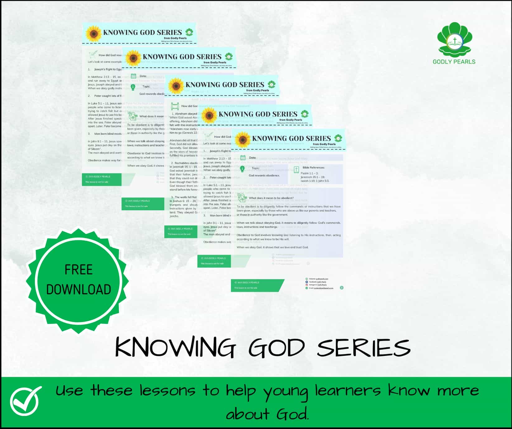 Knowing God series – A Sunday School Curriculum - Godly Pearls